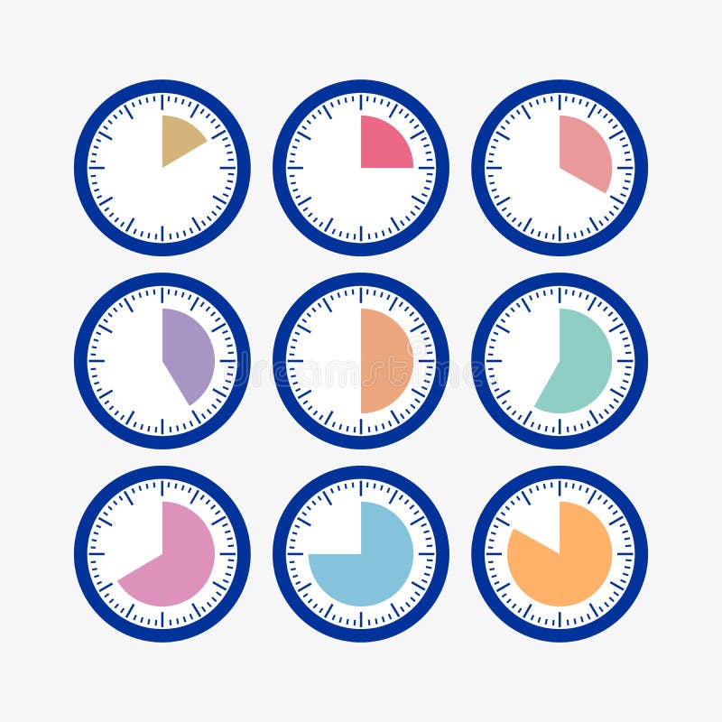 Set clock with the timer stock vector. Illustration of alarm - 68647432