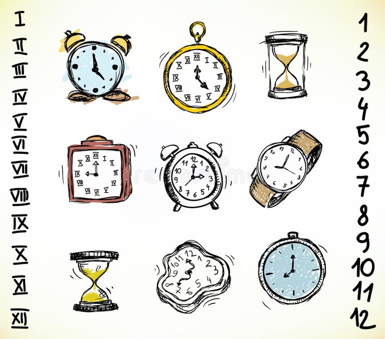 Clocks Cartoon Vector Set Stock Illustrations – 618 Clocks Cartoon ...