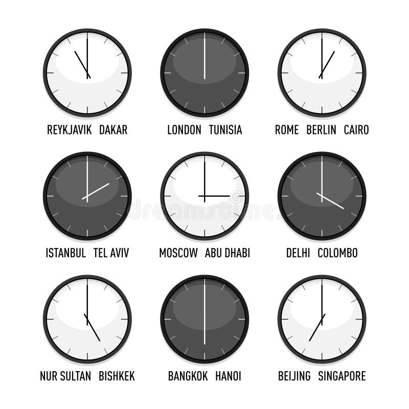 Vector Timezone world map stock vector. Illustration of greenwich ...