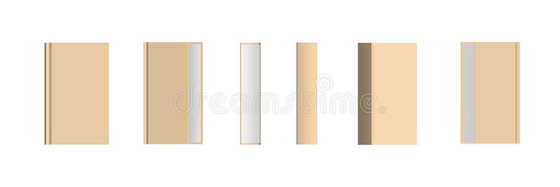 Set of Closed Beige Books in Different Positions for Bookstore Stock ...