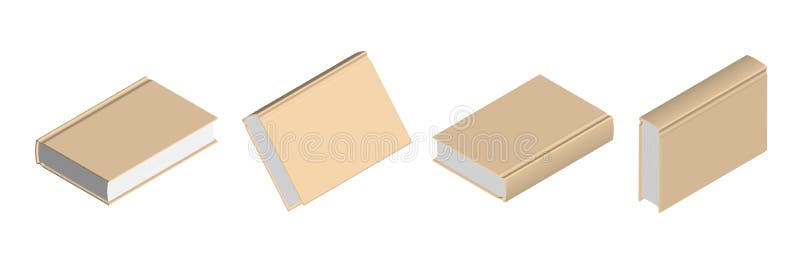 Set of Closed Beige Books in Different Positions for Bookstore Stock ...