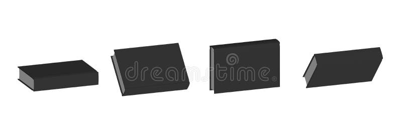 Set of Closed Black Books in Different Positions for Bookstore Stock ...