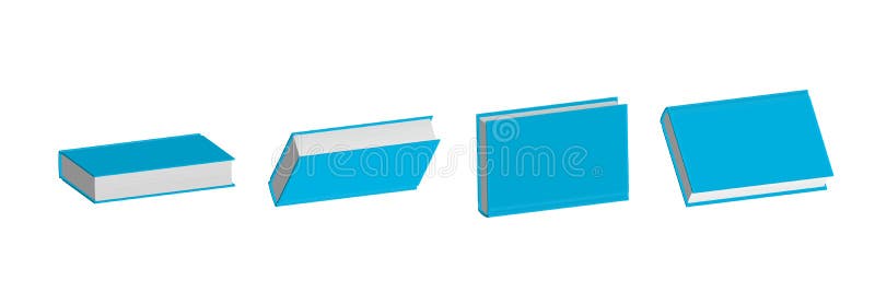 Set of Closed Blue Books in Different Positions for Bookstore Stock ...