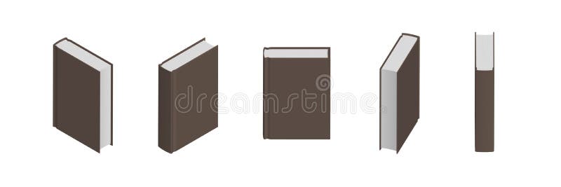 Set of Closed Brown Books in Different Positions for Bookstore Stock ...