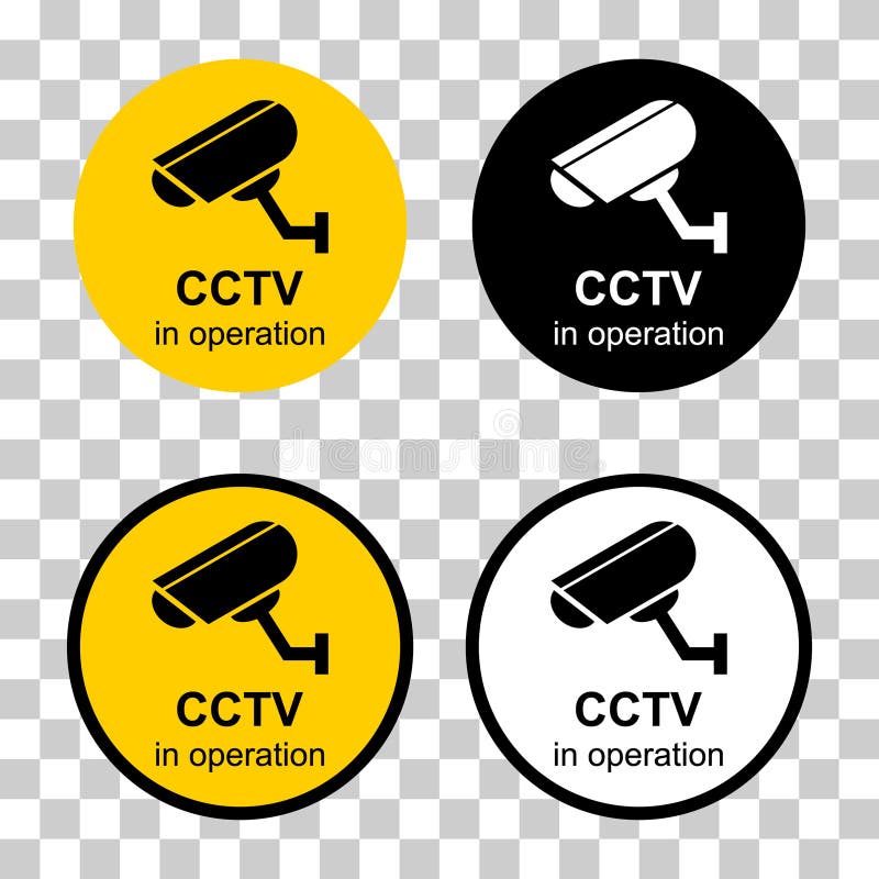 Set of Closed Circuit Television Camera Icon, CCTV Video Protection ...