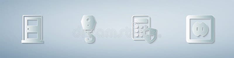 Set Closed Door, Crane Hook, Security Keypad Access Panel and ...