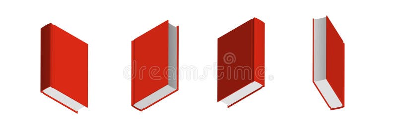 Set of Closed Red Books in Different Positions for Bookstore Stock ...