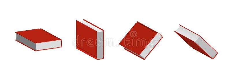 Set of Closed Red Books in Different Positions for Bookstore Stock ...