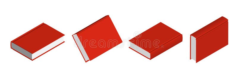Set of Closed Red Books in Different Positions for Bookstore Stock ...