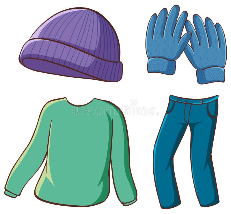 Set of Clothes on White Background Illustration Stock Vector ...