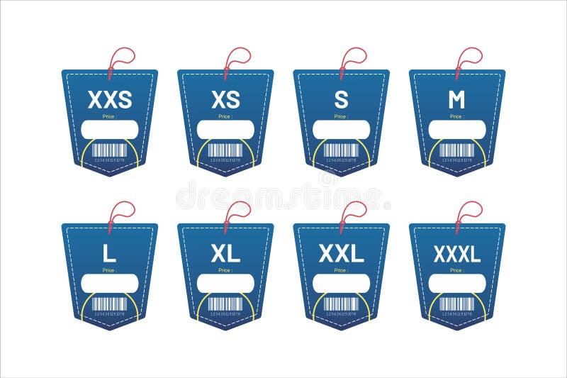 Set Clothing Size Label Clothing Neck Label Tag Stock Vector ...