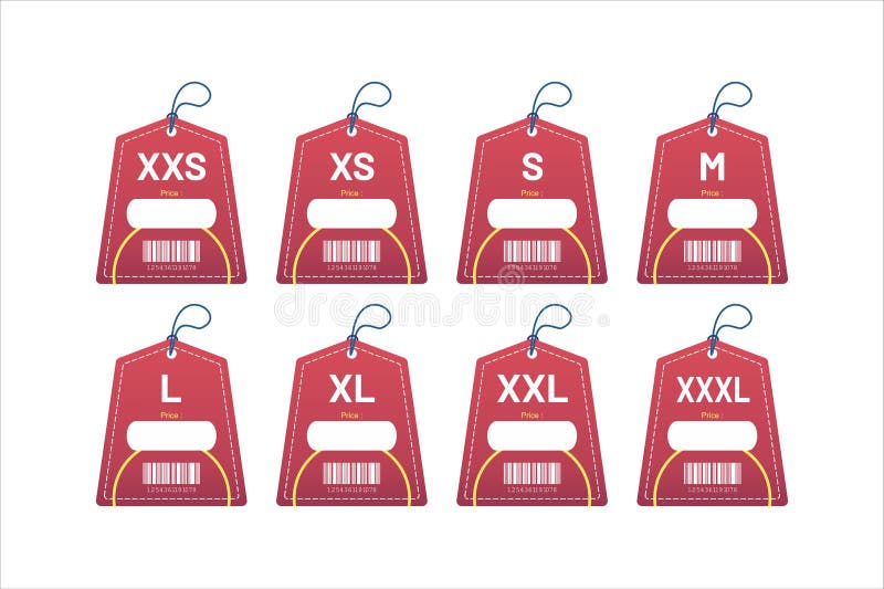 Set Clothing Size Label Clothing Neck Label Tag Stock Vector ...