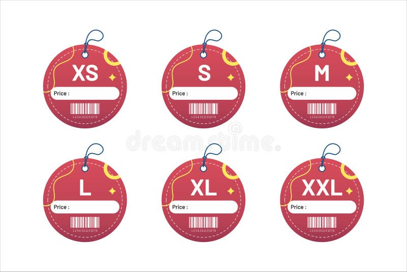 Set Clothing Size Label Clothing Neck Label Tag Stock Vector ...