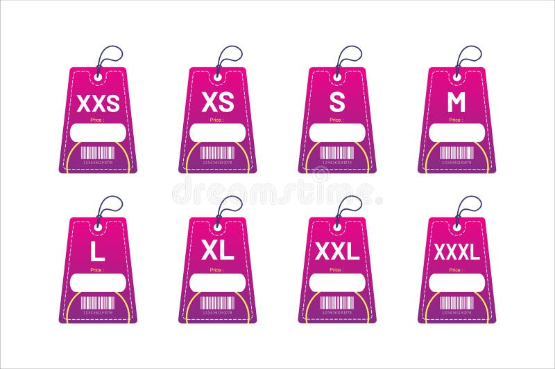 Set Clothing Size Label Clothing Neck Label Tag Stock Vector ...