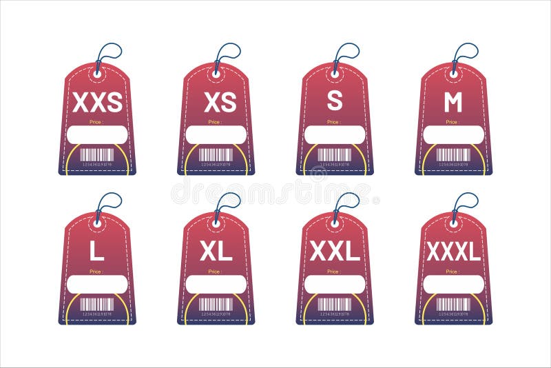 Set Clothing Size Label Clothing Neck Label Tag Stock Vector ...