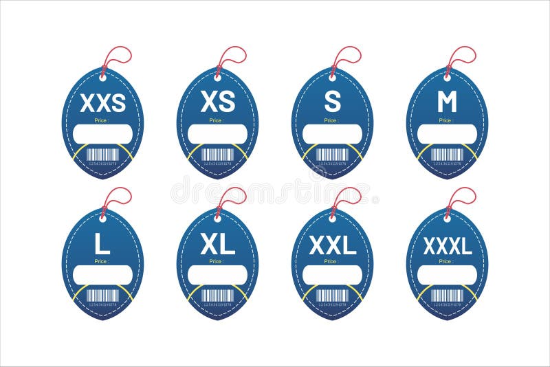Set Clothing Size Label Clothing Neck Label Tag Stock Vector ...