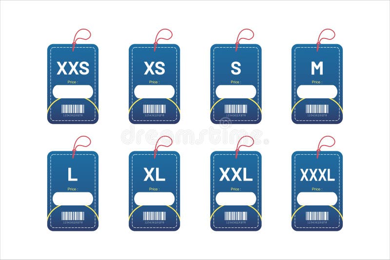 Set Clothing Size Label Clothing Neck Label Tag Stock Vector ...