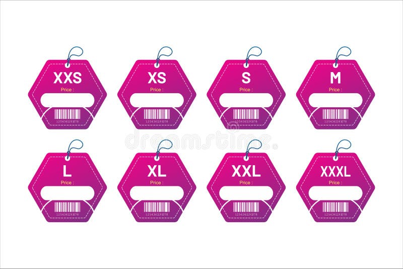 Set Clothing Size Label Clothing Neck Label Tag Stock Vector ...