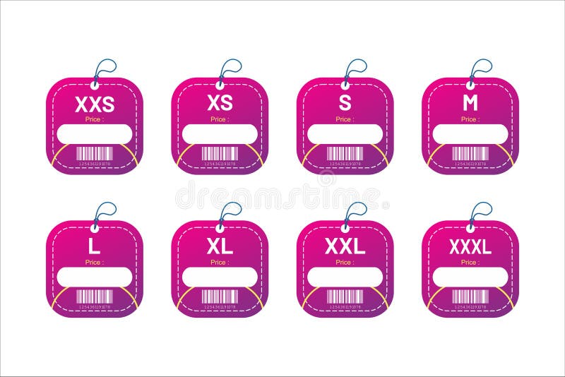 Set Clothing Size Label Clothing Neck Label Tag Stock Vector ...