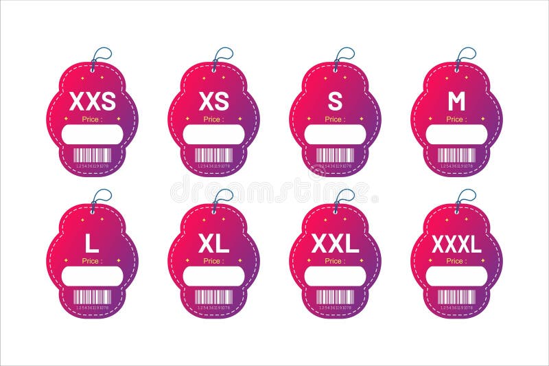 Set Clothing Size Label Clothing Neck Label Tag Stock Vector ...