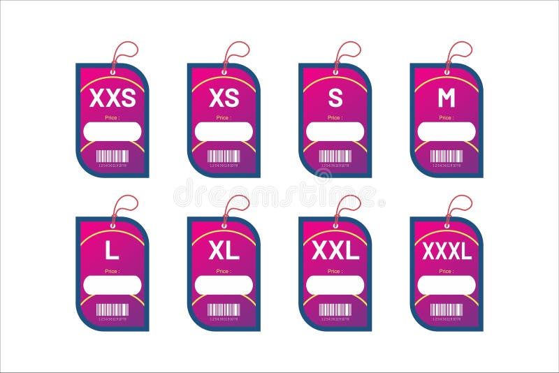 Set Clothing Size Label Clothing Neck Label Tag Stock Illustration ...
