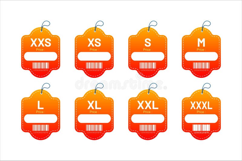 Set Clothing Size Label Clothing Neck Label Tag Stock Vector ...