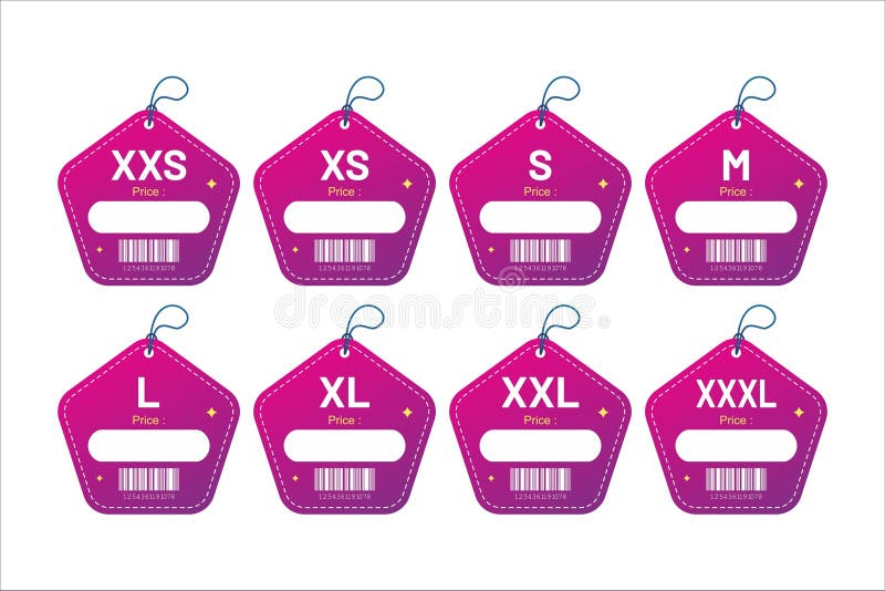 Set Clothing Size Label Clothing Neck Label Tag Stock Vector ...