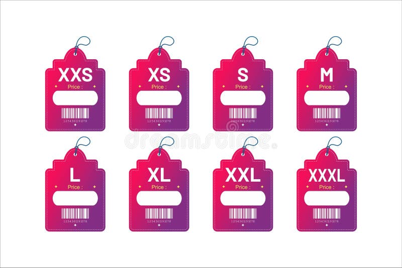 Set Clothing Size Label Clothing Neck Label Tag Stock Vector ...