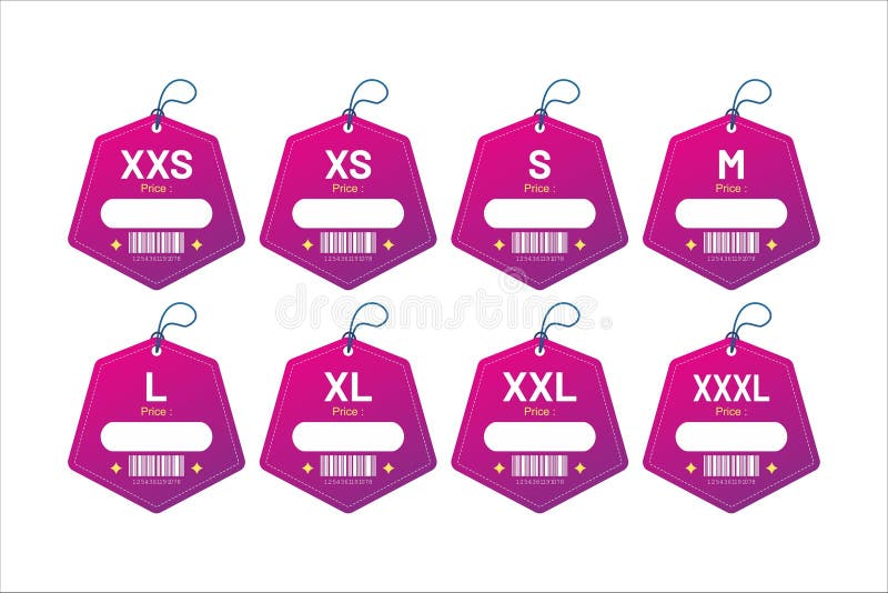 Set Clothing Size Label Clothing Neck Label Tag Stock Vector ...
