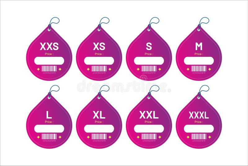 Set Clothing Size Label Clothing Neck Label Tag Stock Vector ...