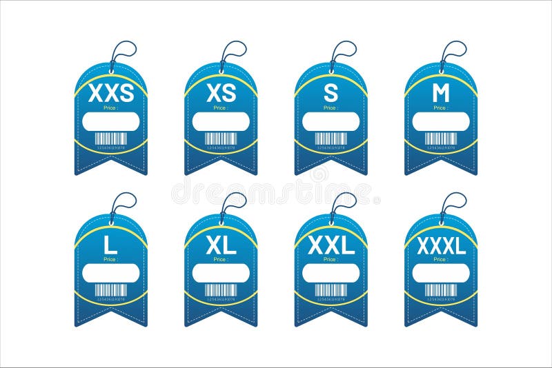 Set Clothing Size Label Clothing Neck Label Tag Stock Vector ...