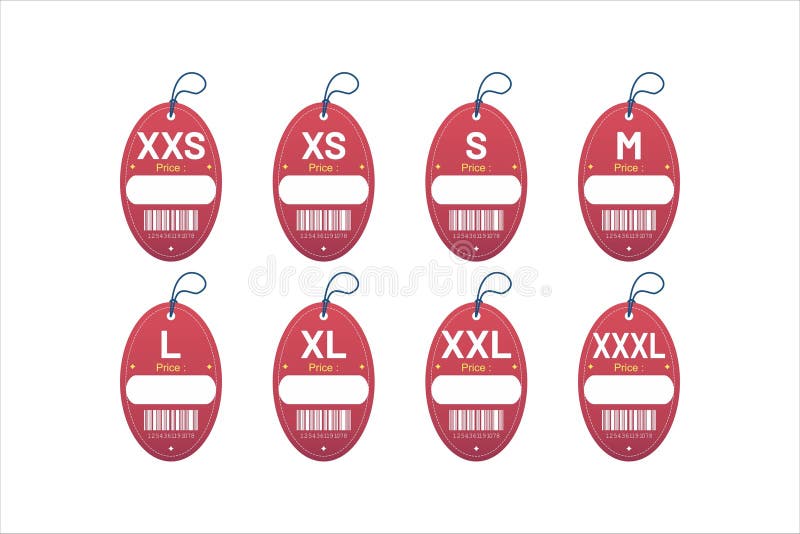 Set Clothing Size Label Clothing Neck Label Tag Stock Illustration ...