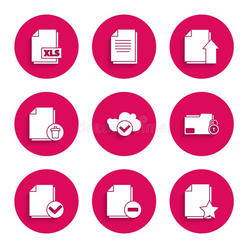 Set Cloud with Check Mark, Document Minus, Star, Folder and Lock ... Set Cloud with Check Mark, Document Minus, Star, Folder and Lock ...