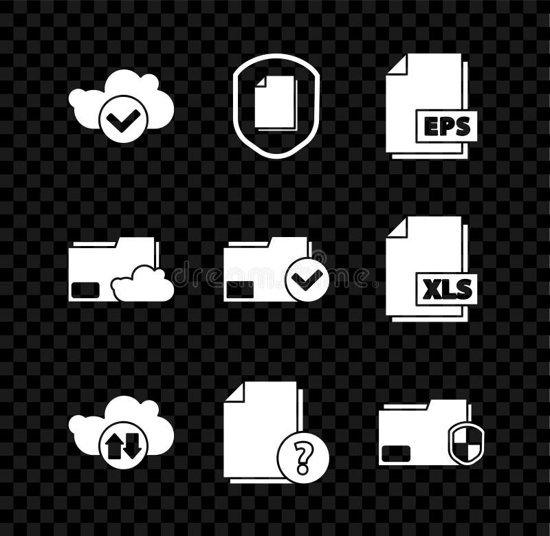 Set Cloud with Check Mark, Document Protection Concept, EPS File ... Set Cloud with Check Mark, Document Protection Concept, EPS File ...