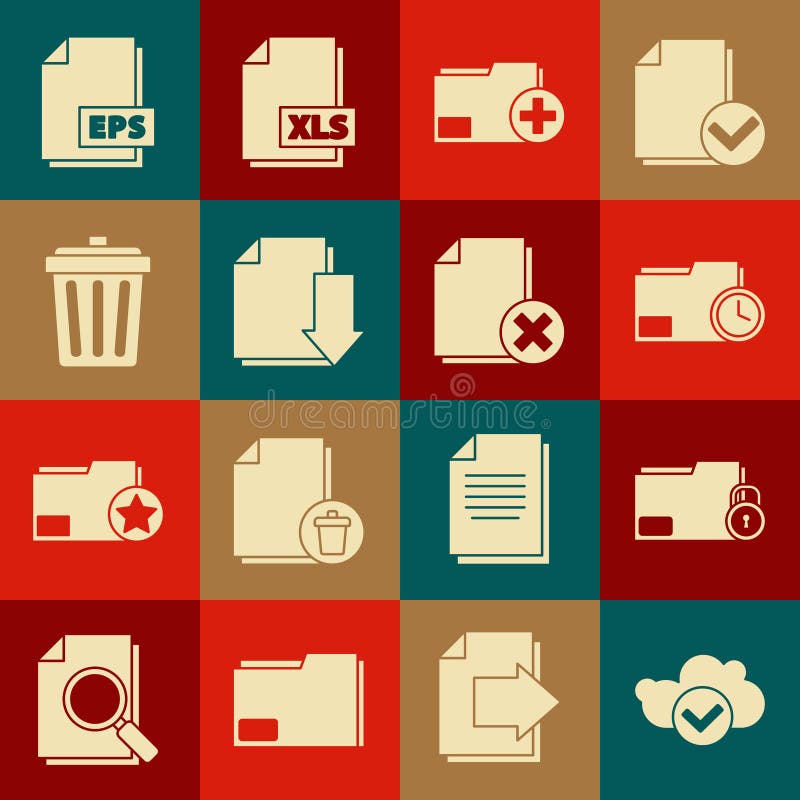 Set Cloud with Check Mark, Folder and Lock, Document Folder Clock, Add ... Set Cloud with Check Mark, Folder and Lock, Document Folder Clock, Add ...