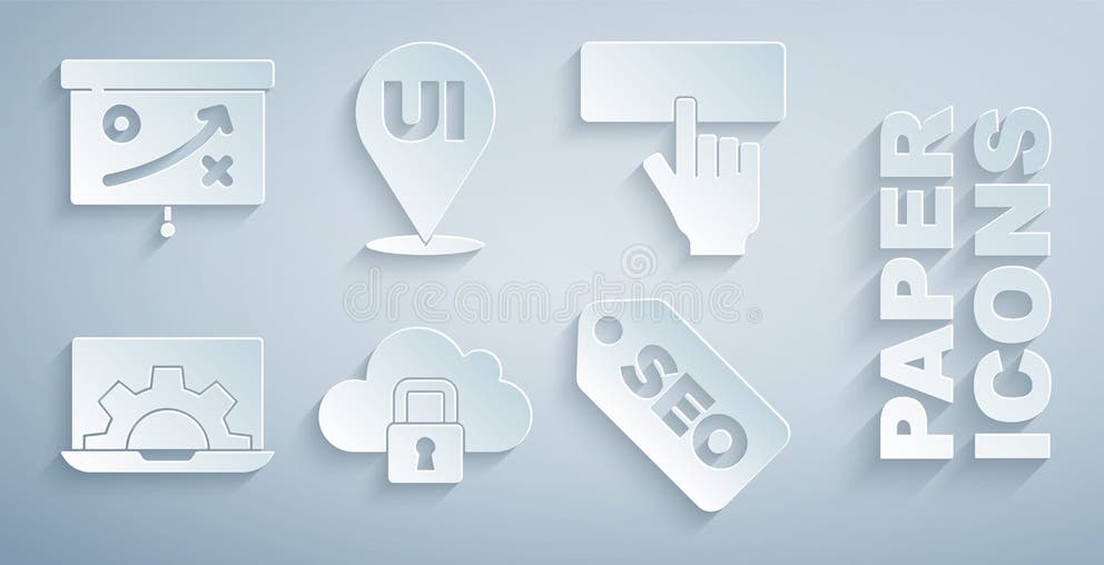 Set Cloud Computing Lock, Keyboard, Web Development, SEO Optimization, UI or UX Design and ...