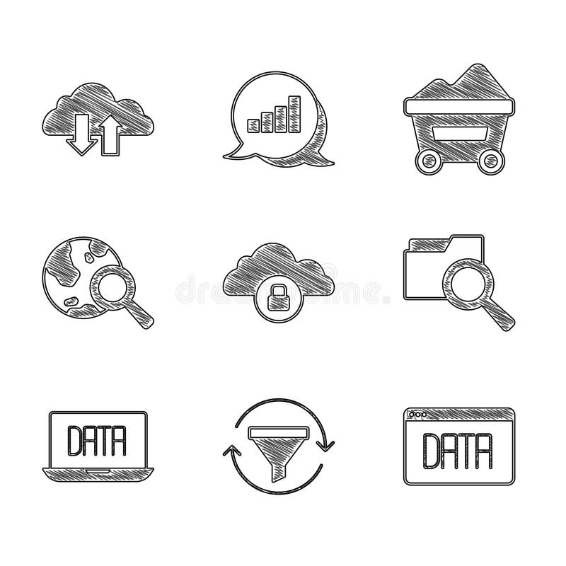 Set Cloud Computing Lock, Sales Funnel with Chart, Data Analysis ... Set Cloud Computing Lock, Sales Funnel with Chart, Data Analysis ...
