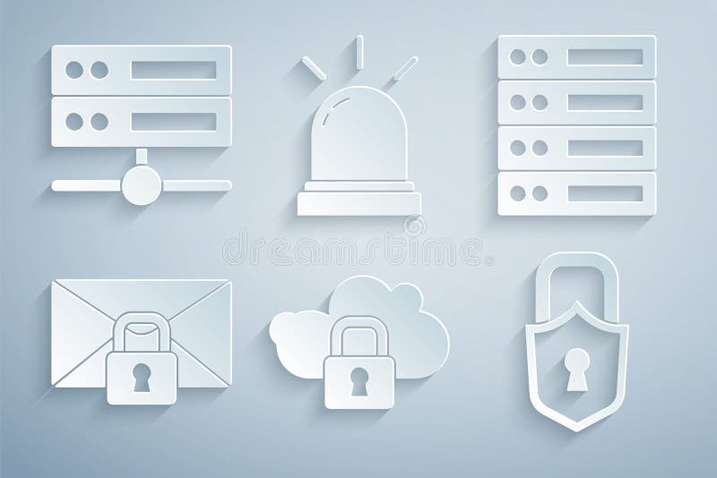 Set Cloud Computing Lock Server Data Web Hosting Mail Message Password Lock Motion Sensor 5717
