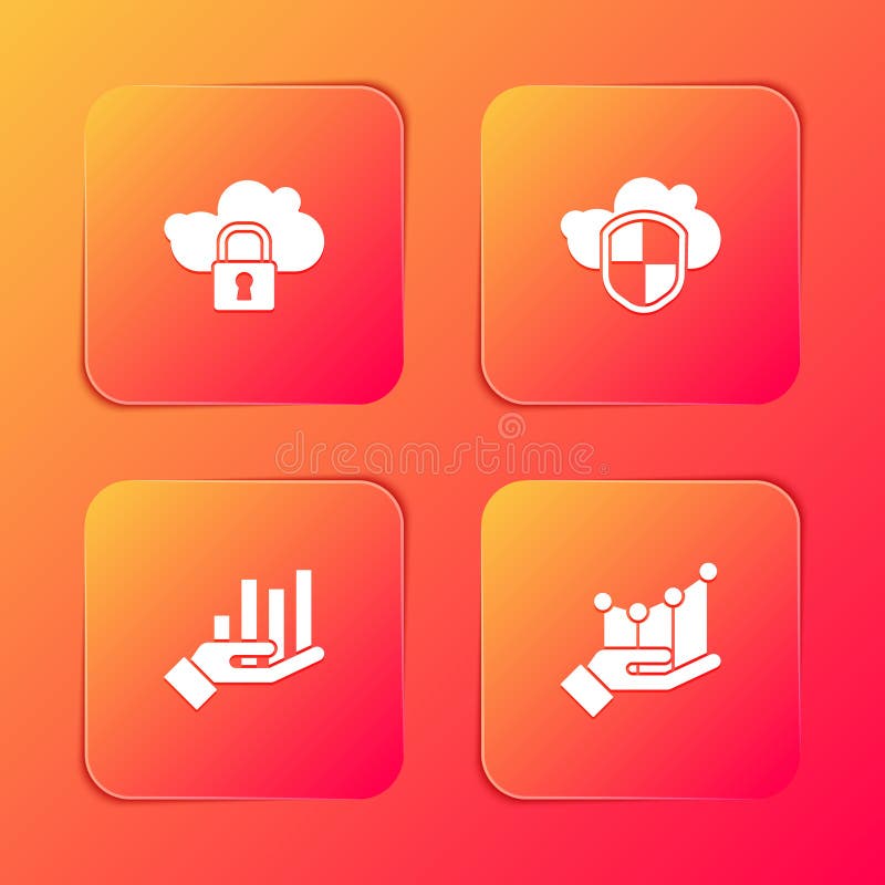 Set Cloud Computing Lock, and Shield, Pie Chart Infographic and Icon ... Set Cloud Computing Lock, and Shield, Pie Chart Infographic and Icon ...