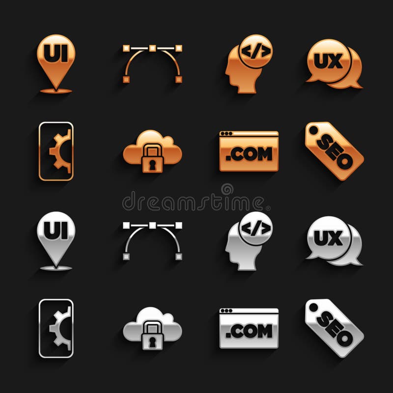 Set Cloud Computing Lock Ui Or Ux Design Seo Optimization Web