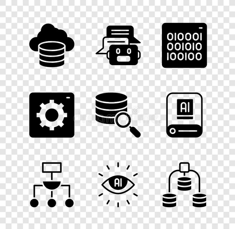 Set Cloud Database, Chat Bot, Binary Code, Algorithm, Artificial ...