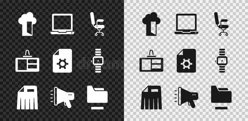 Set Cloud Database, Laptop, Office Chair, Paper Shredder, Megaphone ... Set Cloud Database, Laptop, Office Chair, Paper Shredder, Megaphone ...