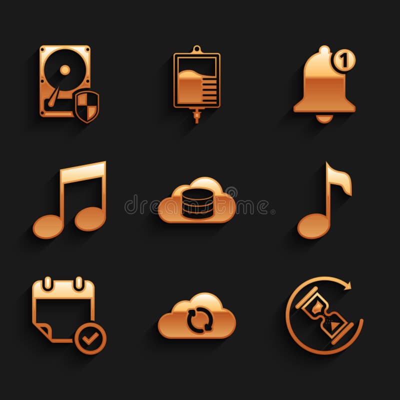 Set Cloud Database, Sync Refresh, Waiting, Music Note, Tone, Calendar ...