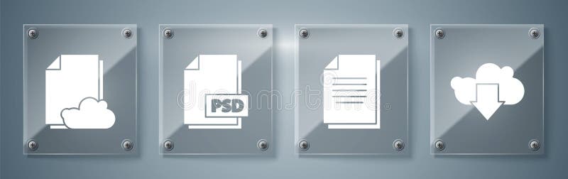 Set Cloud Download, Document, PSD File Document and Cloud Storage Text ... Set Cloud Download, Document, PSD File Document and Cloud Storage Text ...