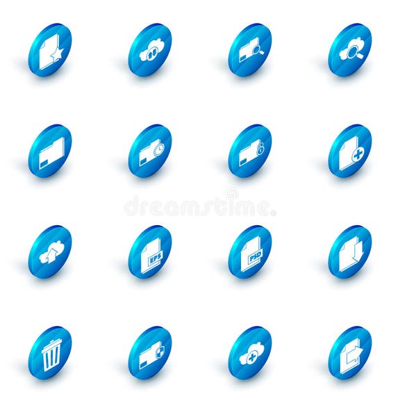 Set Cloud Download and Upload, Search Concept with Folder, Cloud Computing, Document, Clock, Add ...