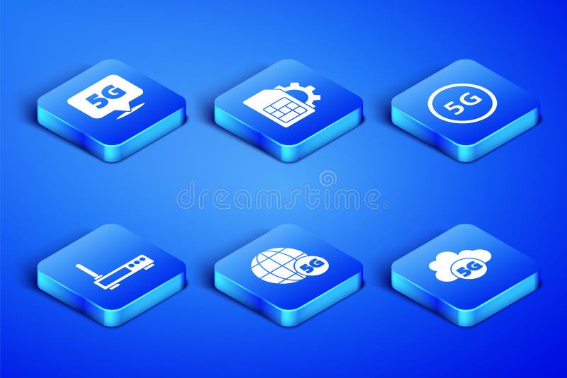 Set Cloud 5G Network, Location, Router and Wi-fi Signal, Sim Card ...