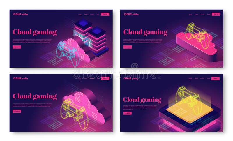Set of Cloud Gaming Streaming Service Landing Page Header Concepts ... Set of Cloud Gaming Streaming Service Landing Page Header Concepts ...