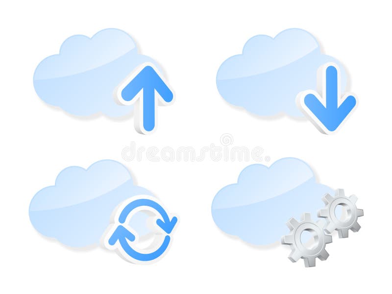 Set of cloud icons stock vector. Illustration of connection - 50951410