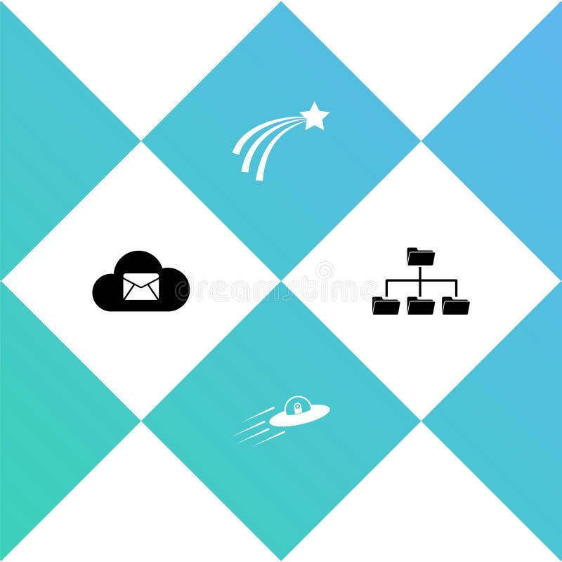 Set Cloud Mail Server, UFO Flying Spaceship and Alien, Falling Star and ... Set Cloud Mail Server, UFO Flying Spaceship and Alien, Falling Star and ...