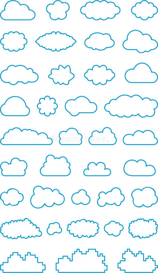 Set of cloud shapes stock vector. Illustration of signs - 32966786